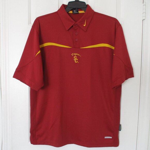 Nike | Shirts | Nike Mens Ss Usc Trojans Maroon Golf Polo Shirt Nwot ...